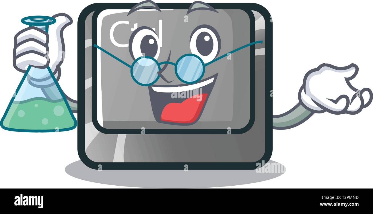 Professor ctrl button isolated in the mascot vector illustration Stock ...