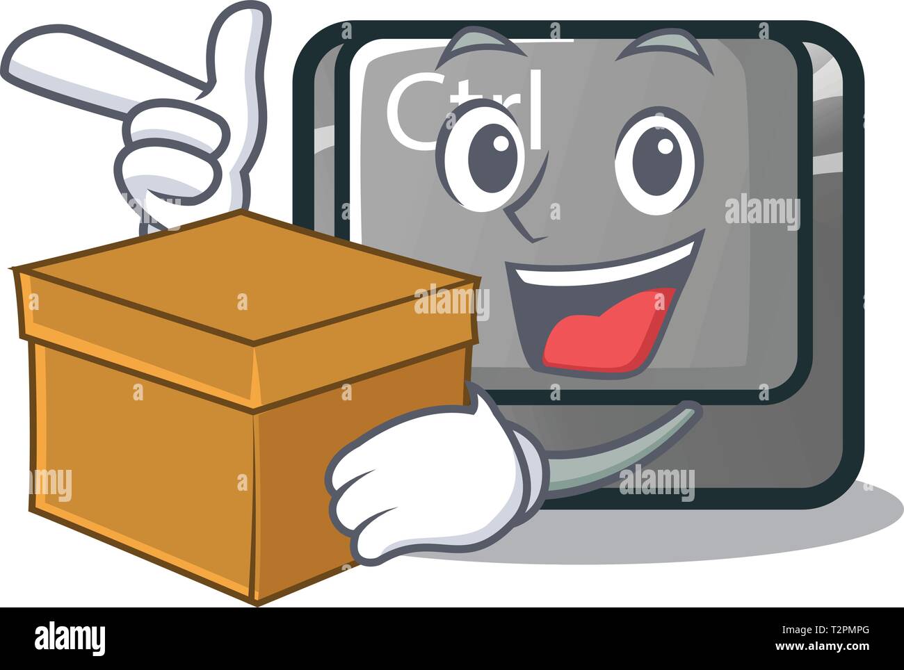 With box ctrl button isolated in the mascot vector illustration Stock ...