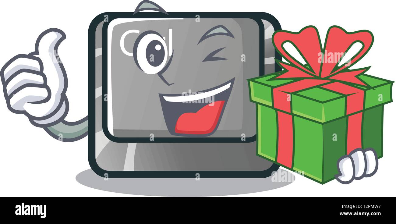 With T Character Ctrl Button Attached On Computer Vector