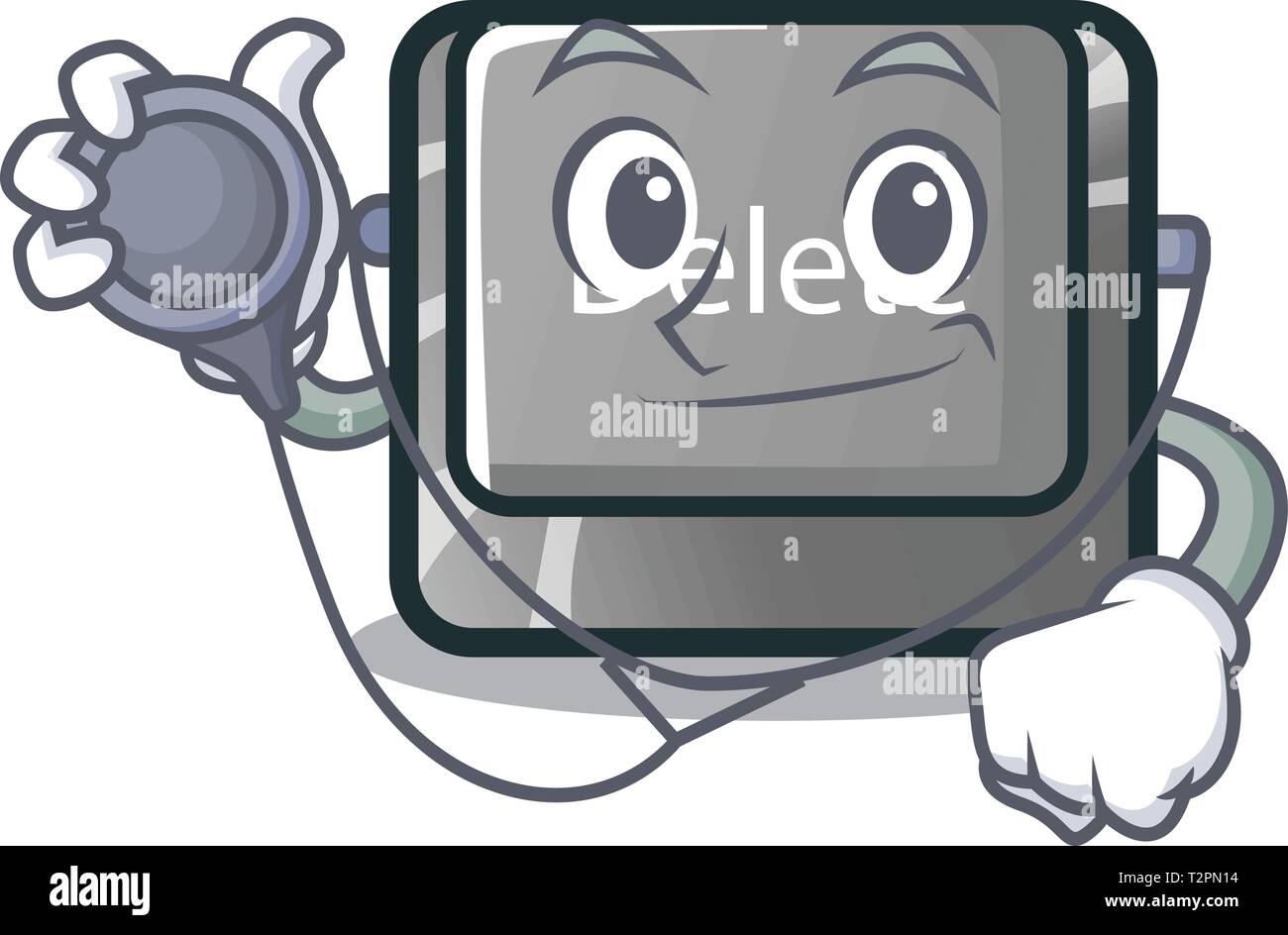 Doctor button delete isolated with the character vector illustration ...