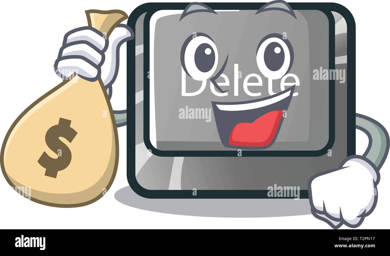 With money bag button delete isolated with the character vector ...