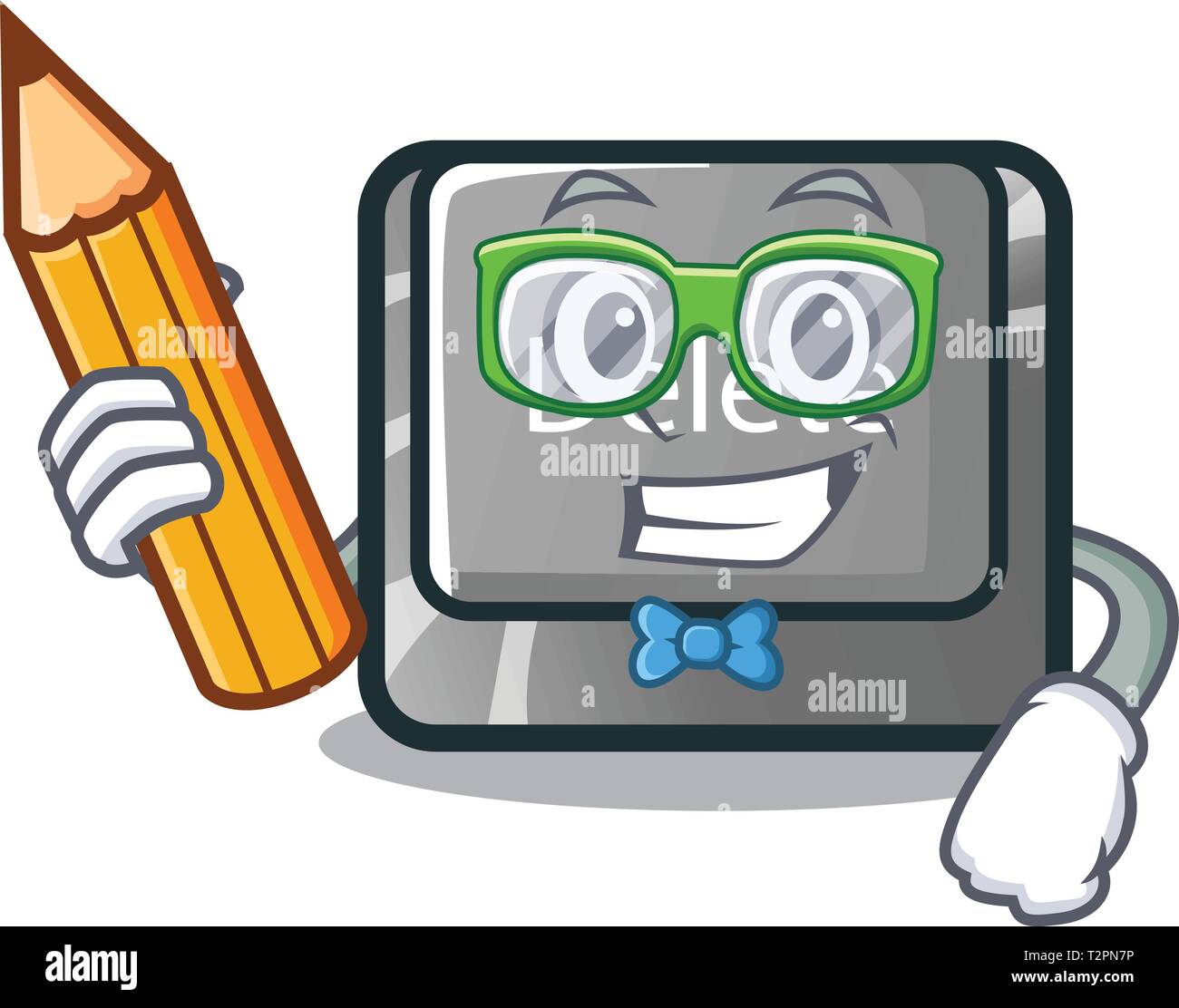 Student cartoon delete button located on keyboard vector illustration ...