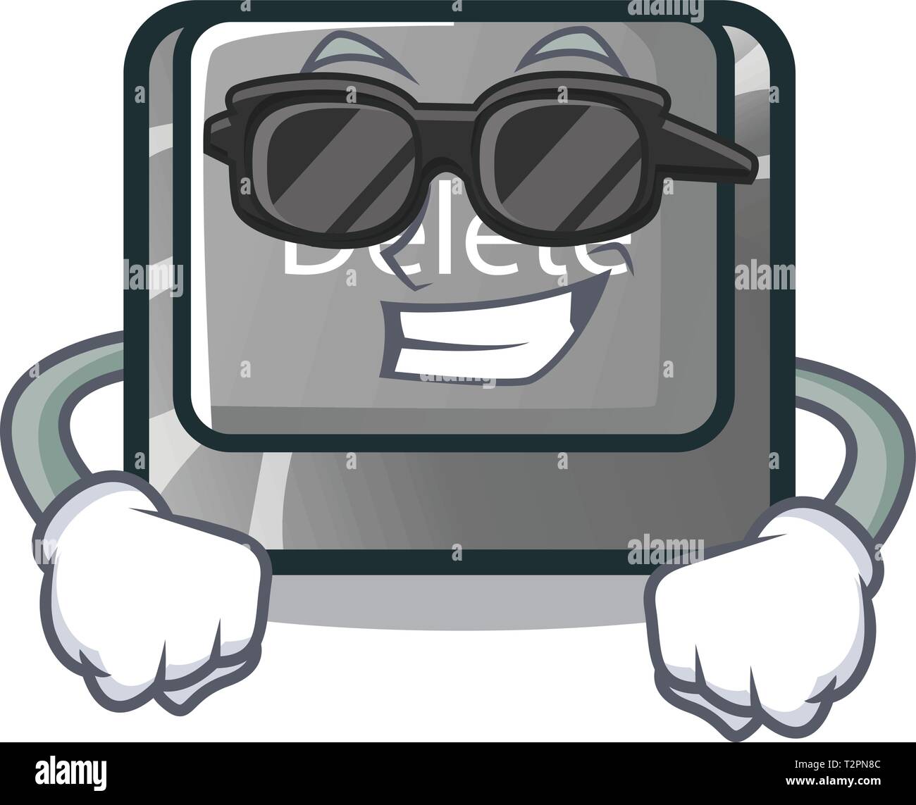 Super cool cartoon delete button located on keyboard vector ...