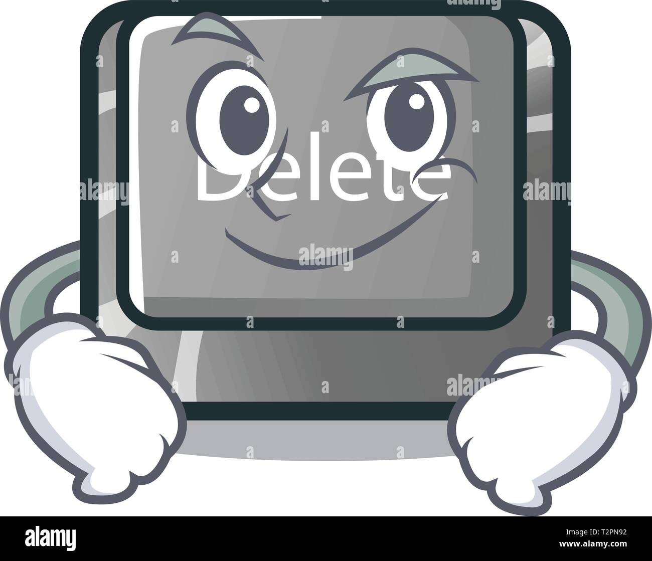 Smirking cartoon delete button located on keyboard vector illustration ...
