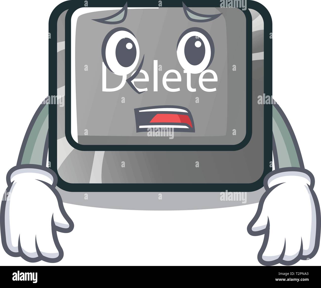 Afraid delete button in the shape mascot vector illustration Stock ...