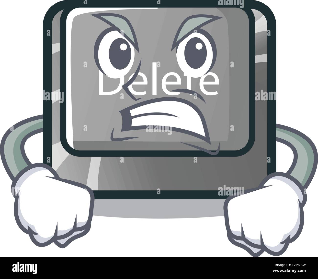 Angry delete button in the shape mascot vector illustration Stock ...