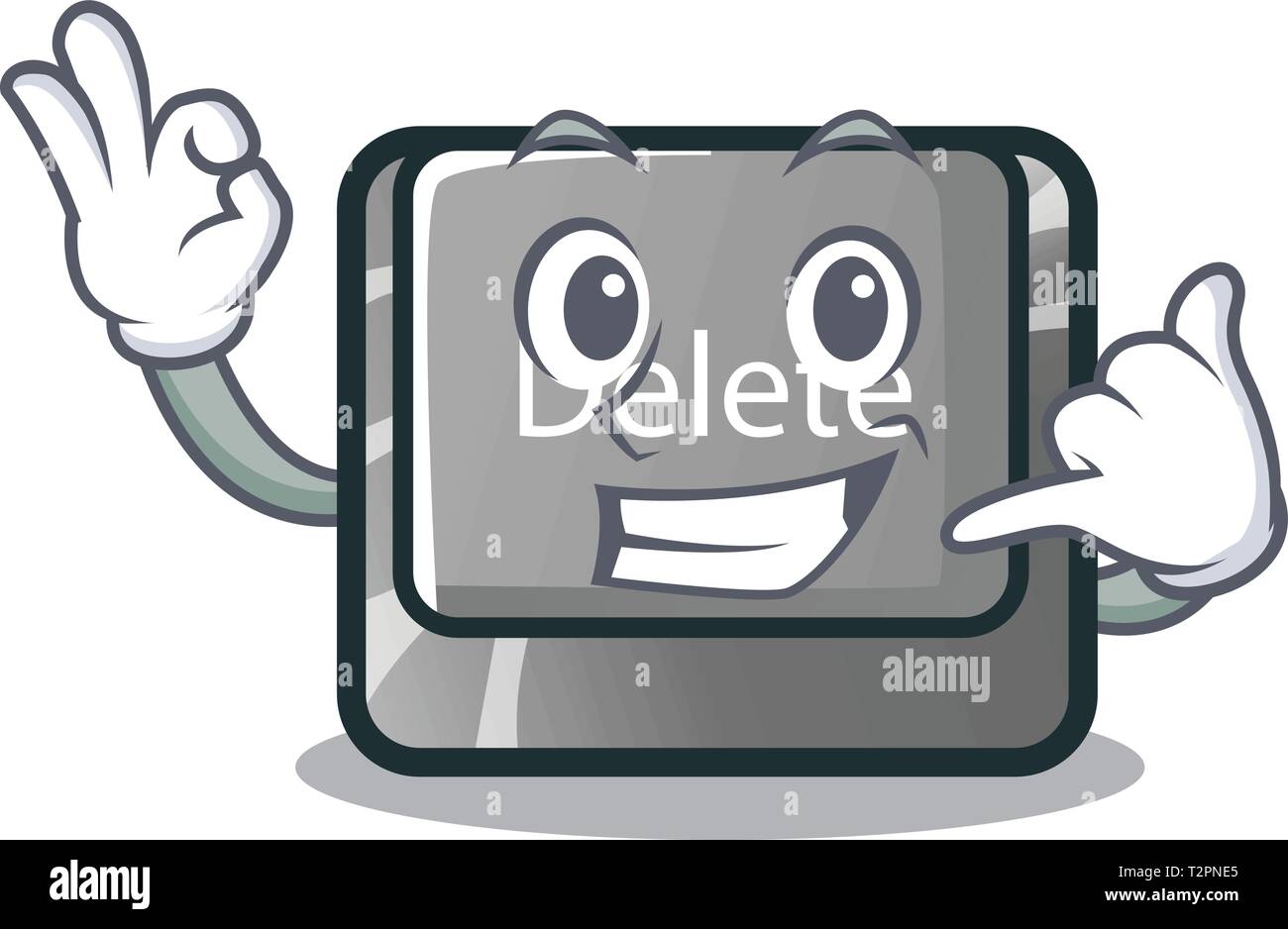 Call me delete button toys in shape cartoon vector illustration Stock ...