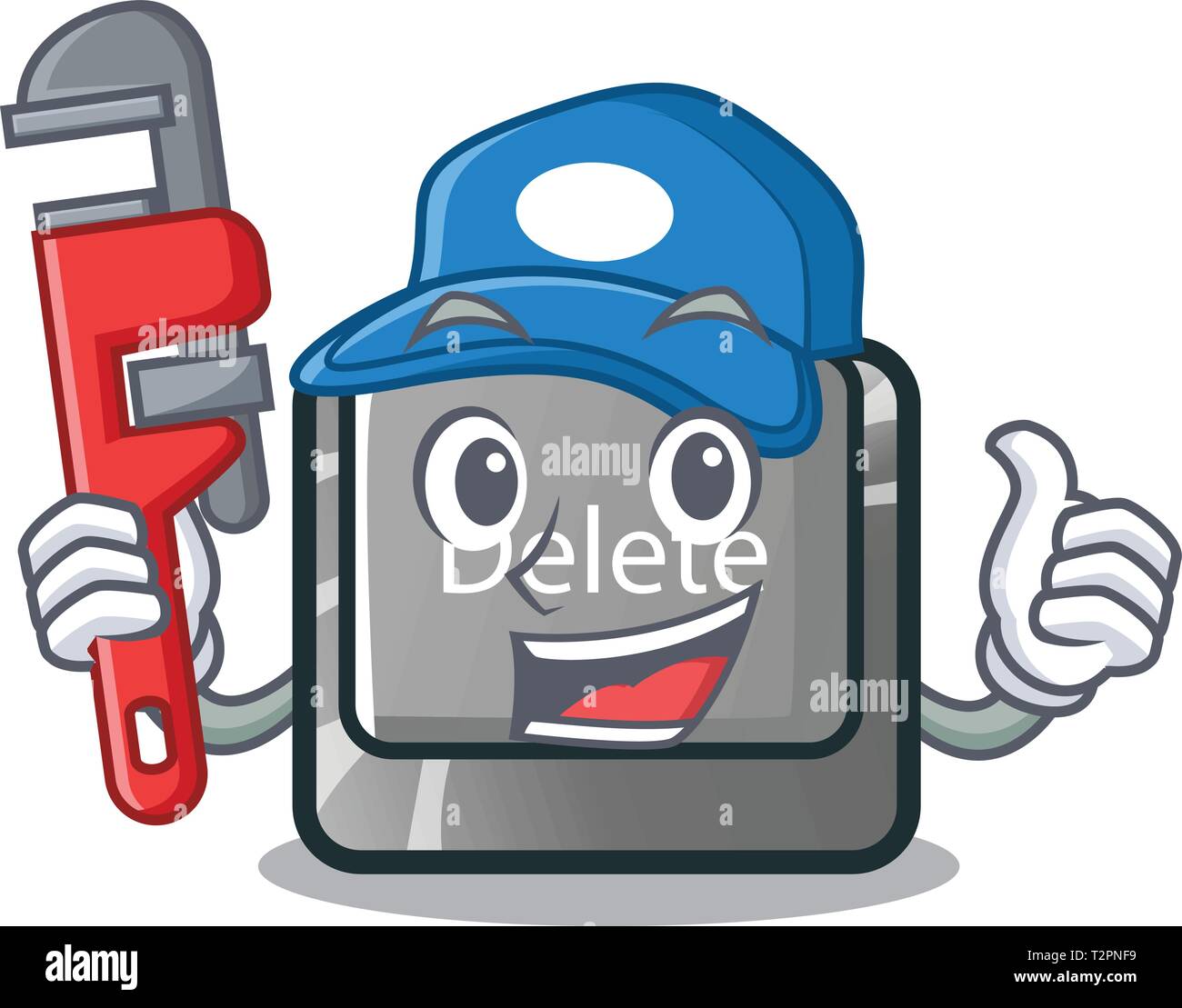 Plumber delete button toys in shape cartoon vector illustration Stock ...