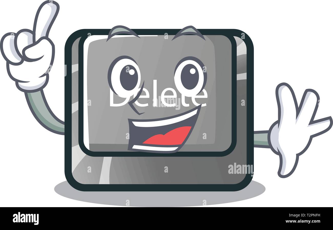 Finger delete button toys in shape cartoon vector illustration Stock ...