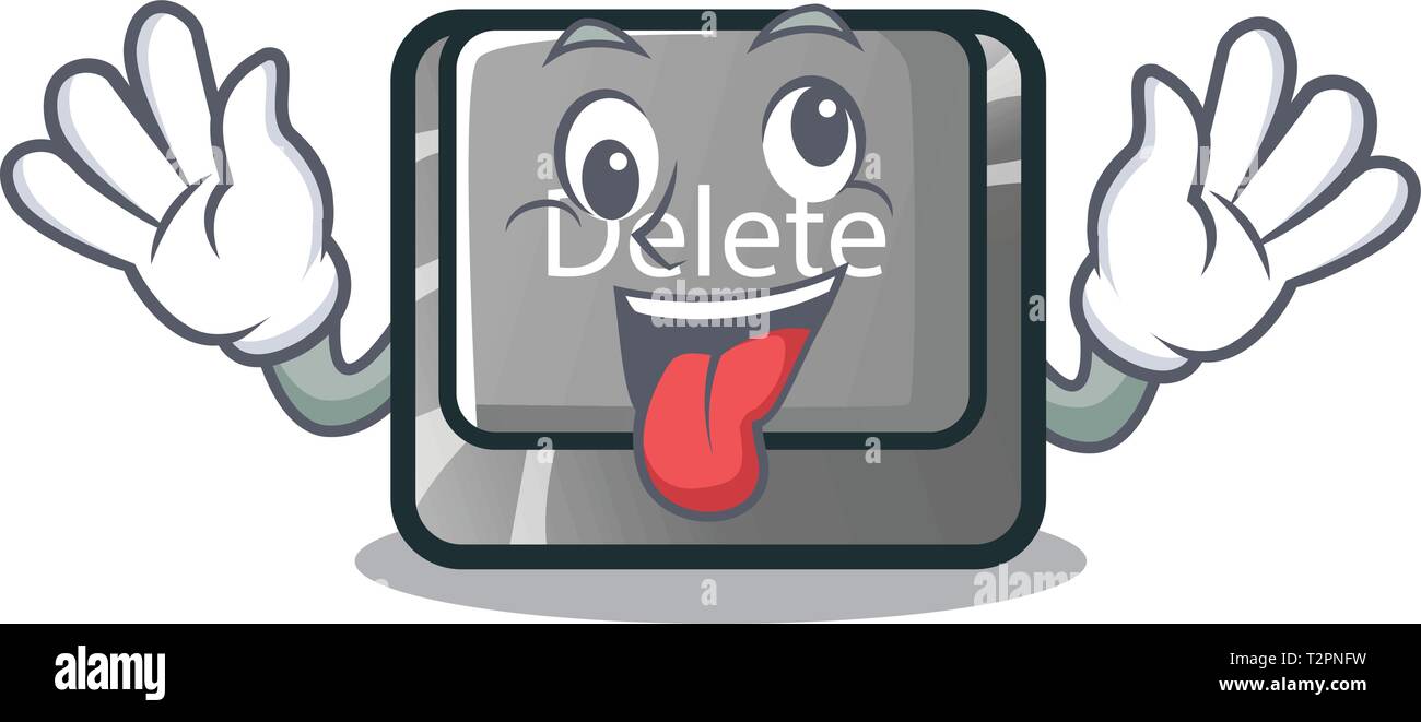 Crazy delete button toys in shape cartoon vector illustration Stock ...