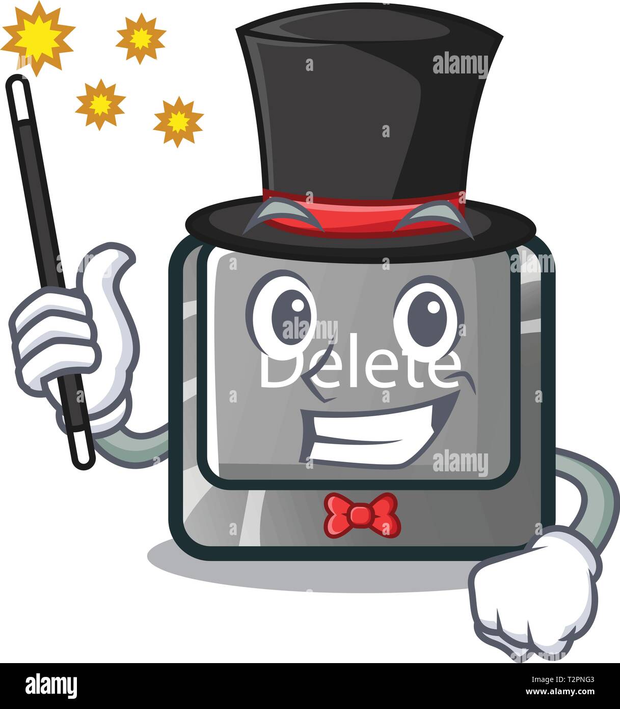 Magician delete button toys in shape cartoon vector illustration Stock ...