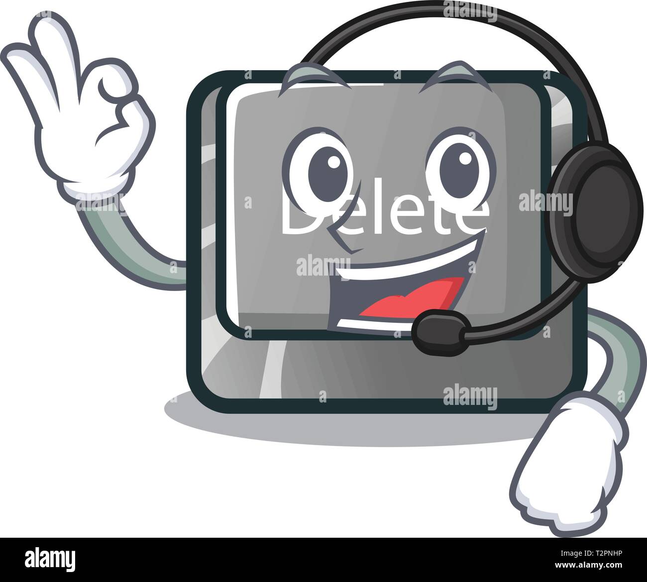 With headphone delete button toys in shape cartoon vector illustration ...