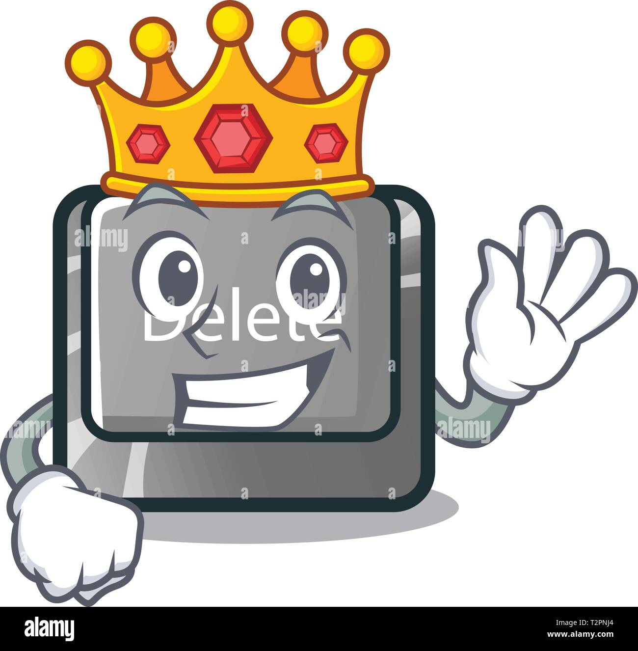 King delete button toys in shape cartoon vector illustration Stock ...