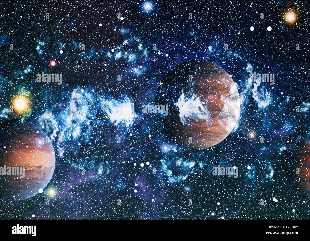 The explosion supernova. Bright Star Nebula. Distant galaxy. Abstract ...