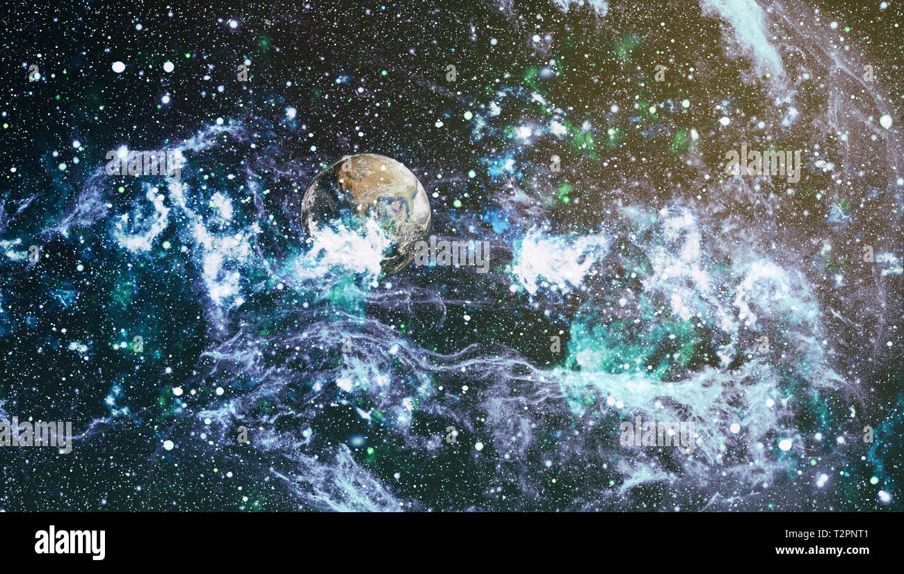 The explosion supernova. Bright Star Nebula. Distant galaxy. Abstract ...