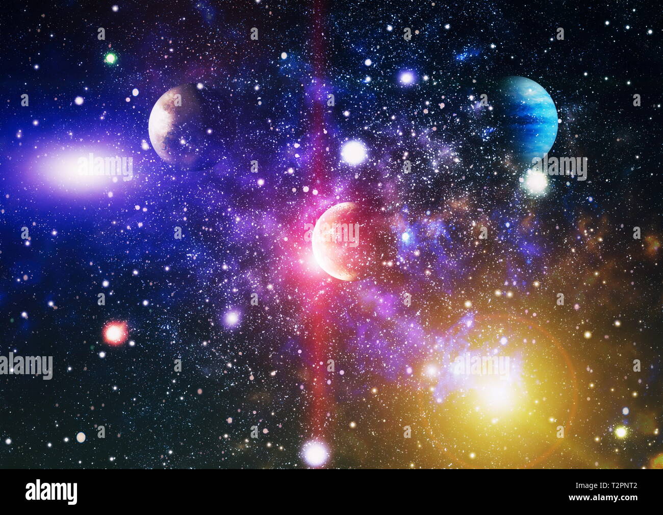 The explosion supernova. Bright Star Nebula. Distant galaxy. Abstract ...