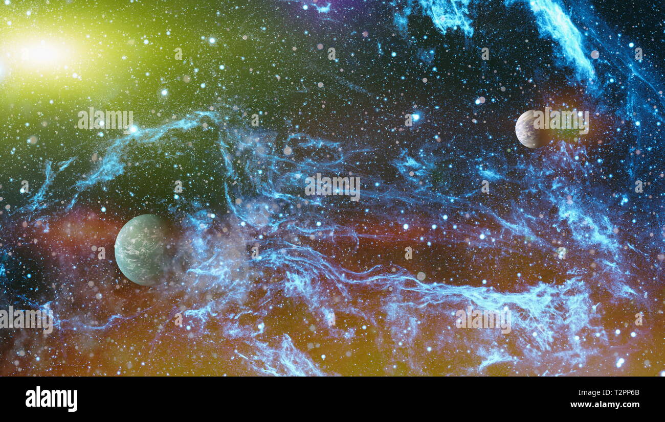 The explosion supernova. Bright Star Nebula. Distant galaxy. Abstract ...