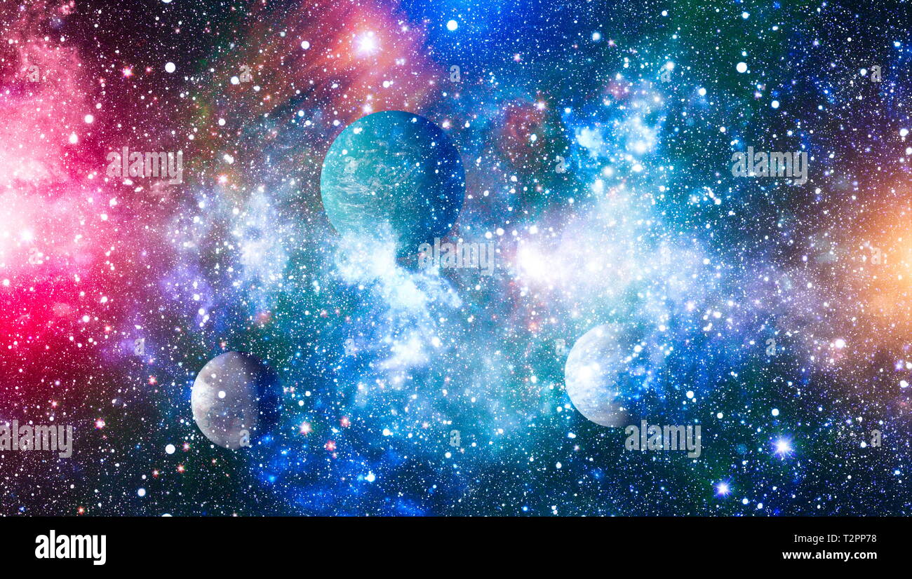 planets, stars and galaxies in outer space showing the beauty of space ...