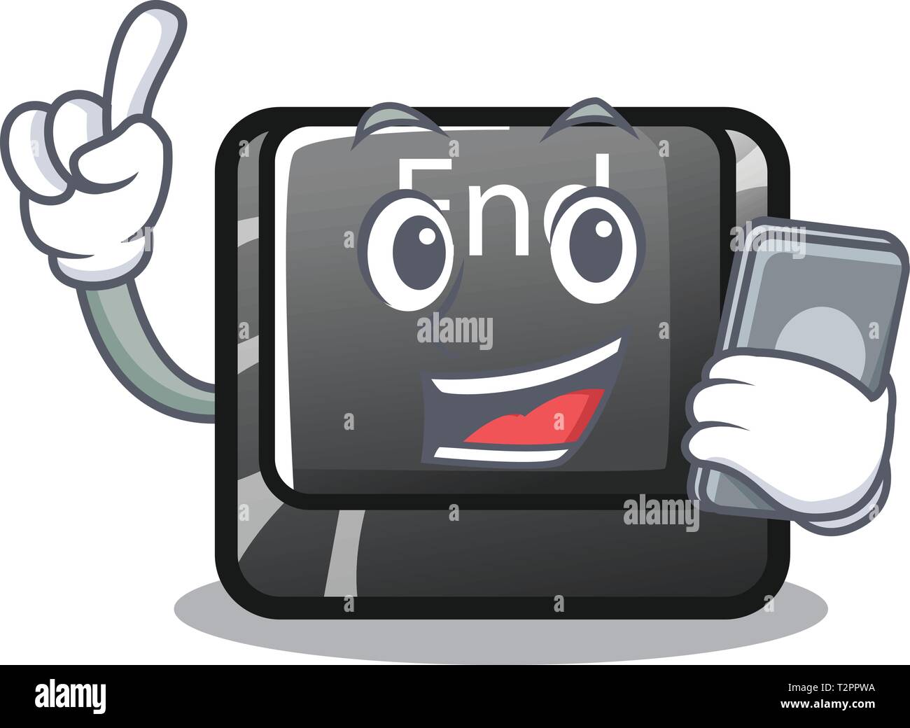 With phone end button toys in shape mascot vector illustration Stock ...