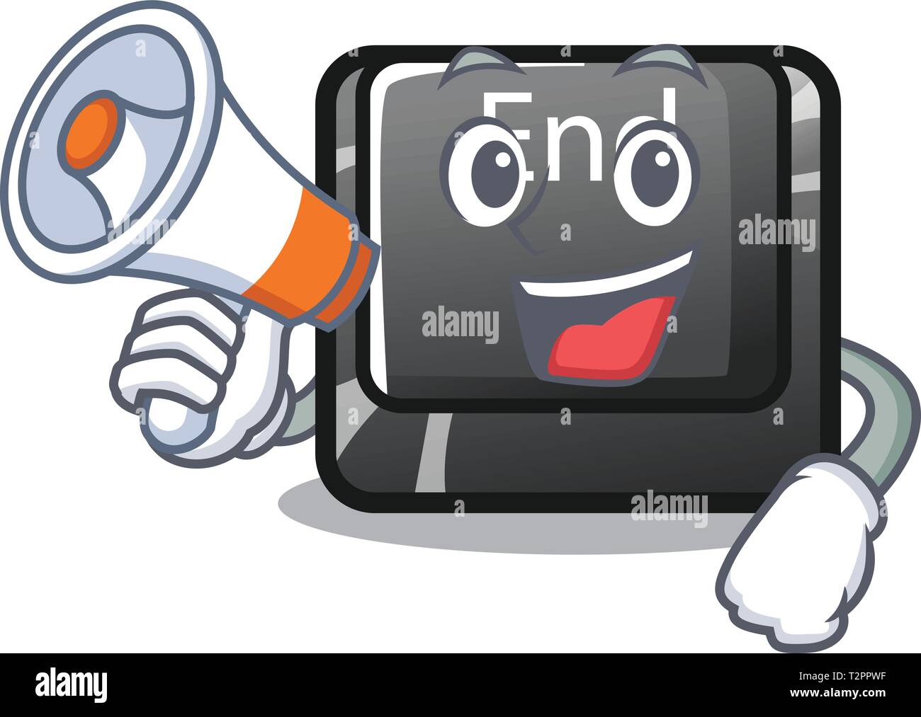 With megaphone end button toys in shape mascot vector illustration ...