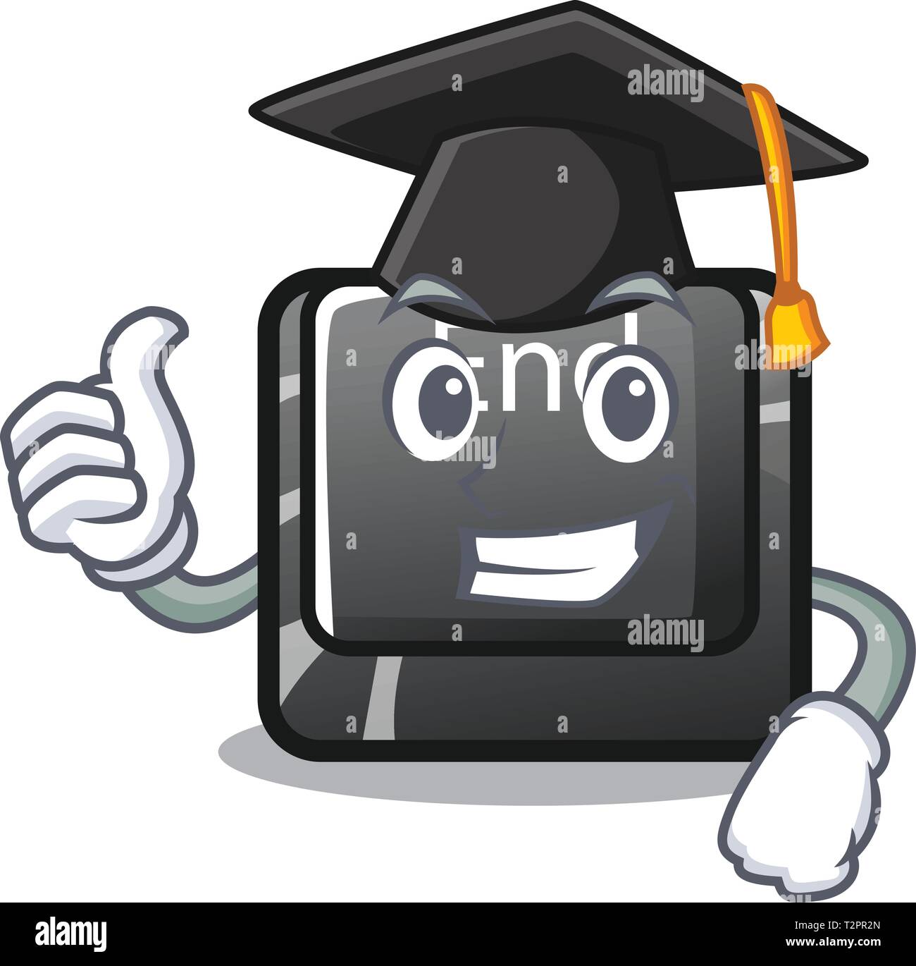 Graduation button end in the shape character vector illustration Stock ...