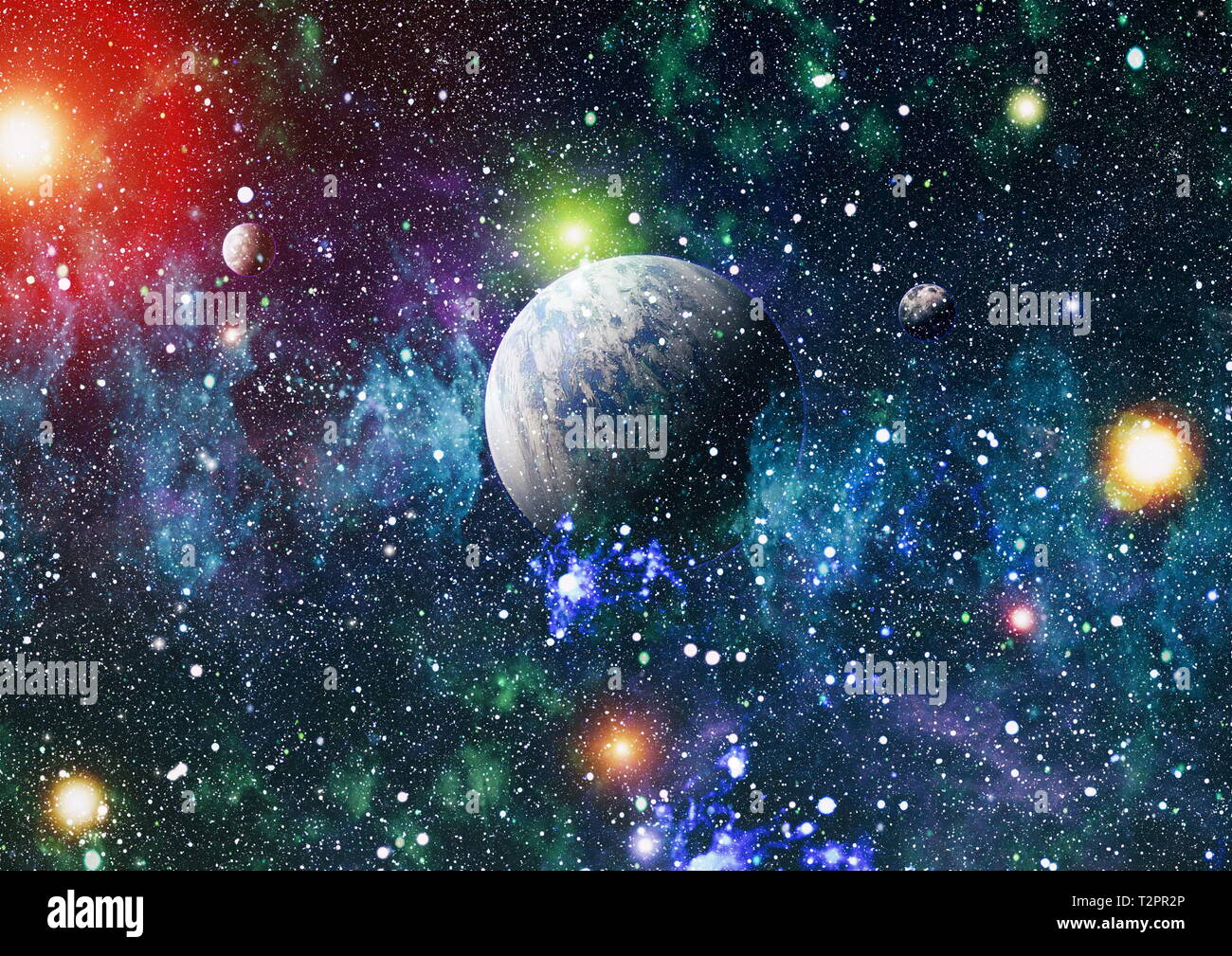 Futuristic abstract space background. Night sky with stars and nebula ...