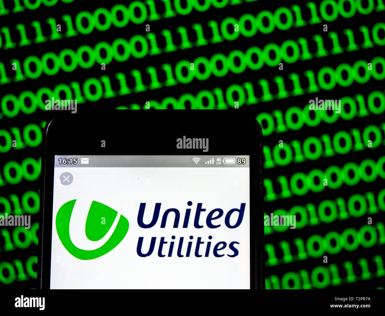 In this photo illustration a United Utilities Group plc logo seen ...