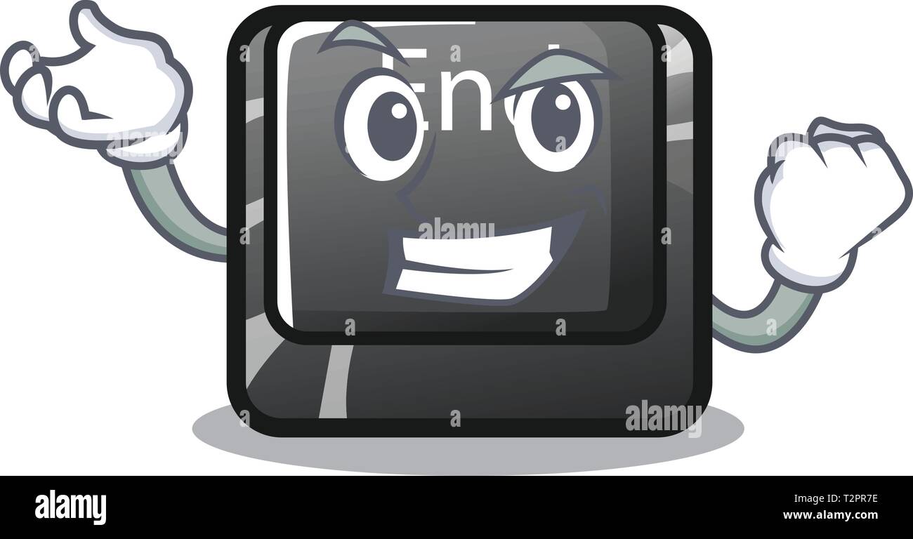 Successful button end in the shape character vector illustration Stock ...