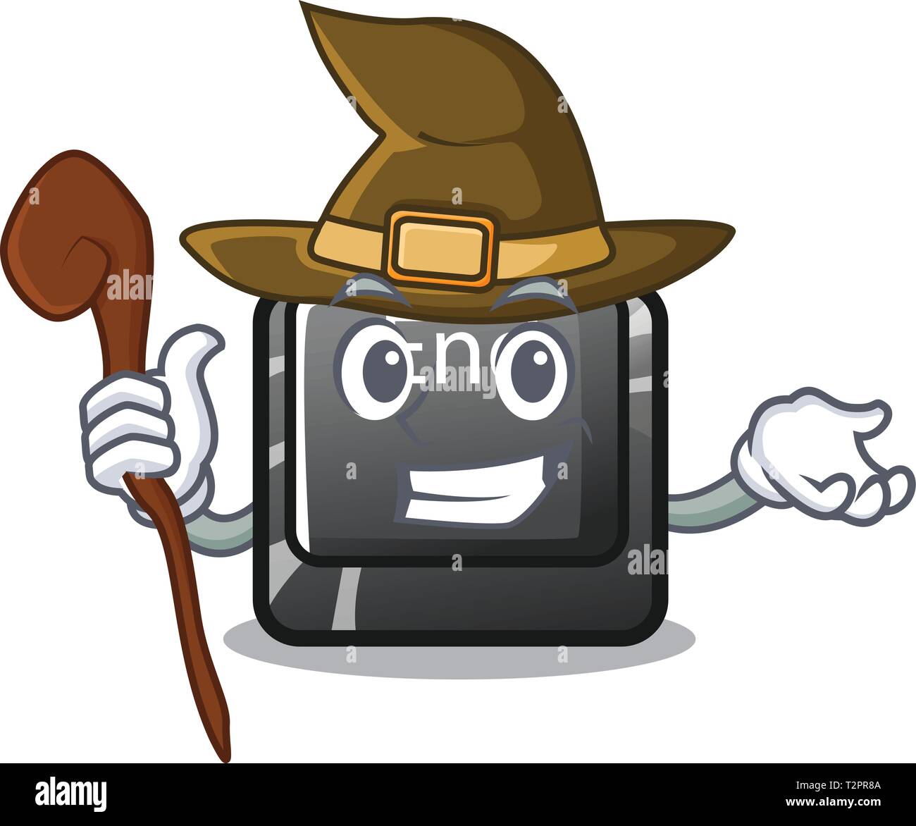 Witch button end isolated in the cartoon vector illustration Stock ...