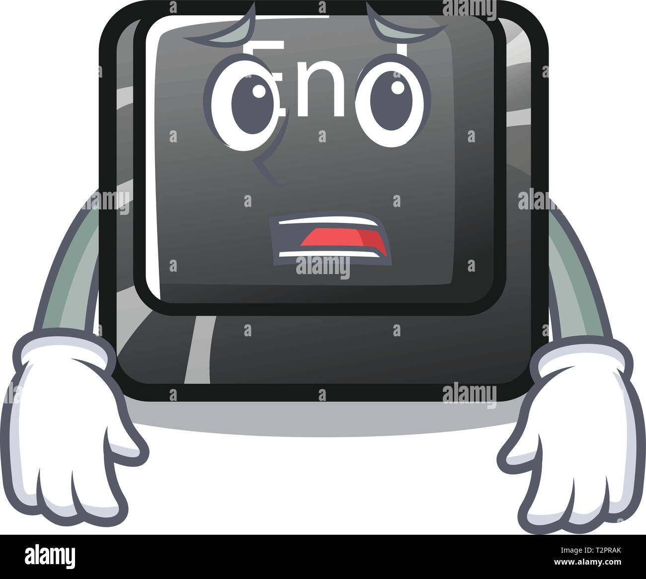 Afraid button end isolated in the cartoon vector illustration Stock ...