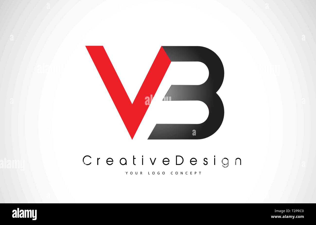 Red and Black VB V B Letter Logo Design in Black Colors. Creative ...