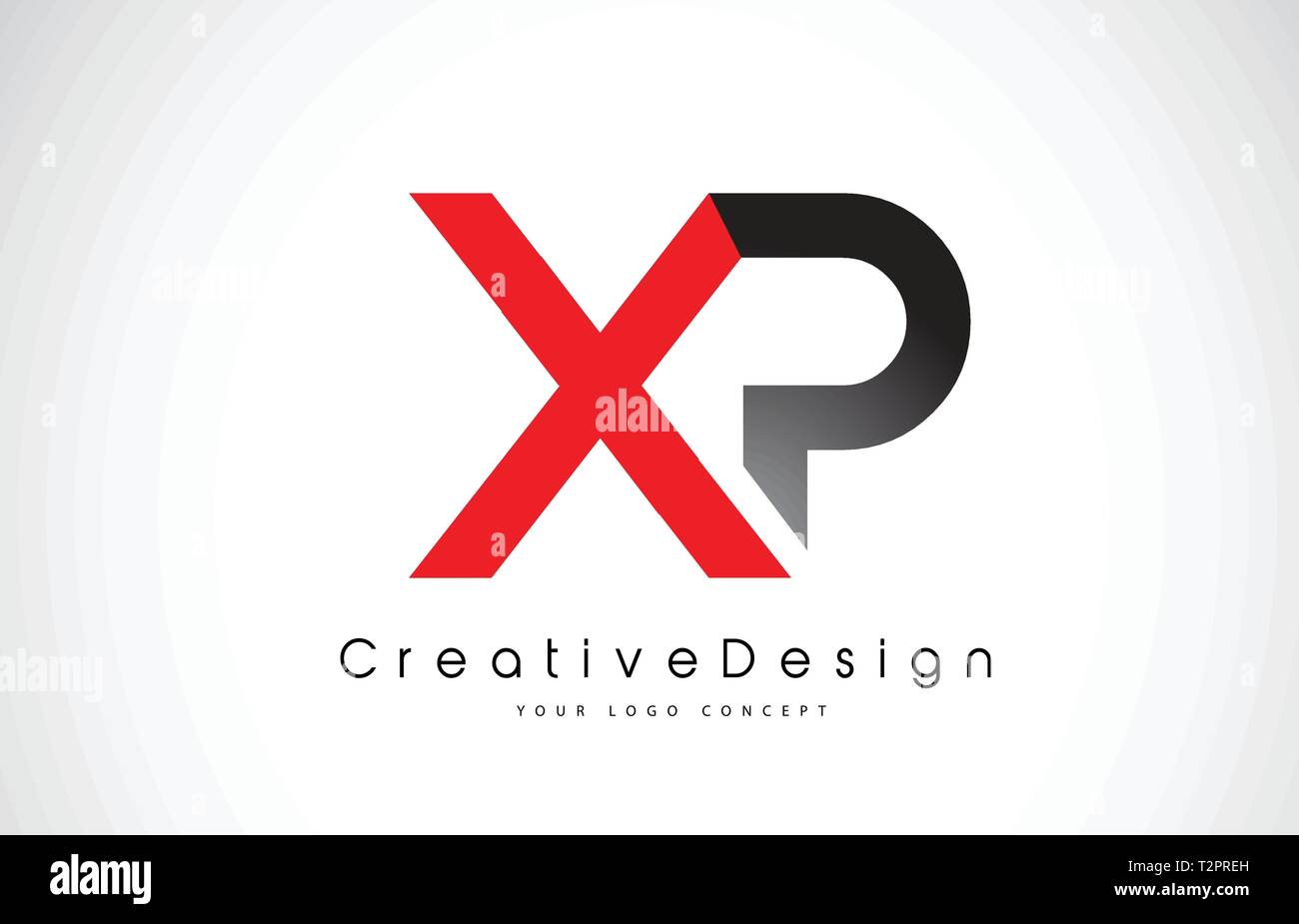 Red and Black XP X P Letter Logo Design in Black Colors. Creative ...