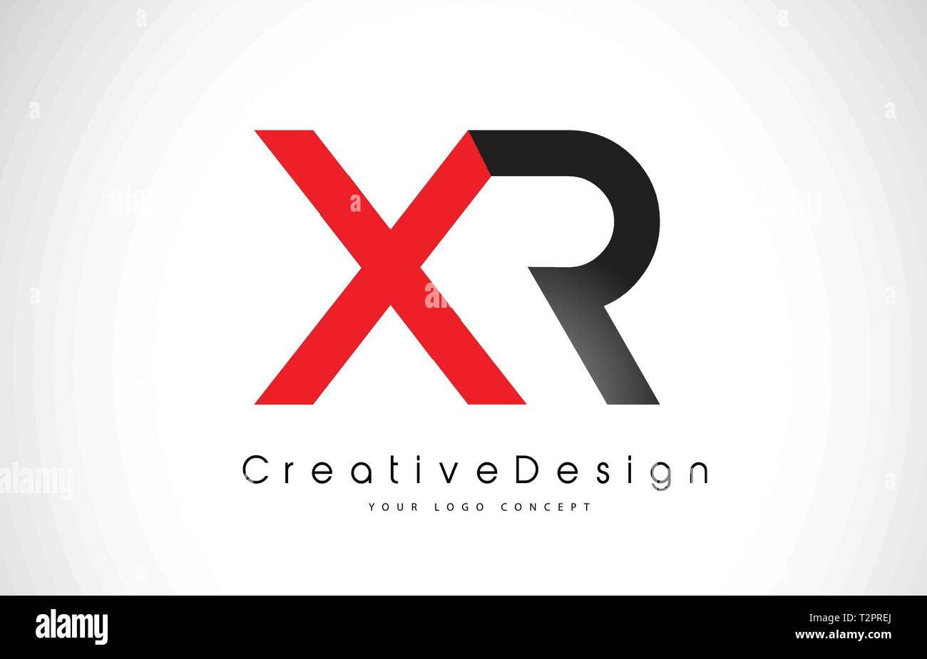 Red and Black XR X R Letter Logo Design in Black Colors. Creative ...
