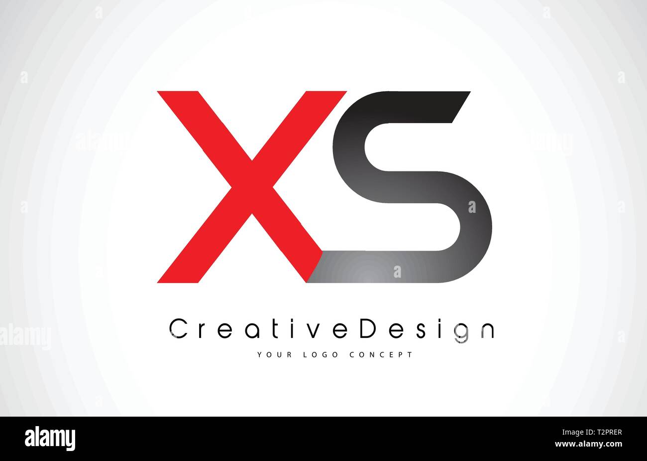 Red and Black XS X S Letter Logo Design in Black Colors. Creative ...