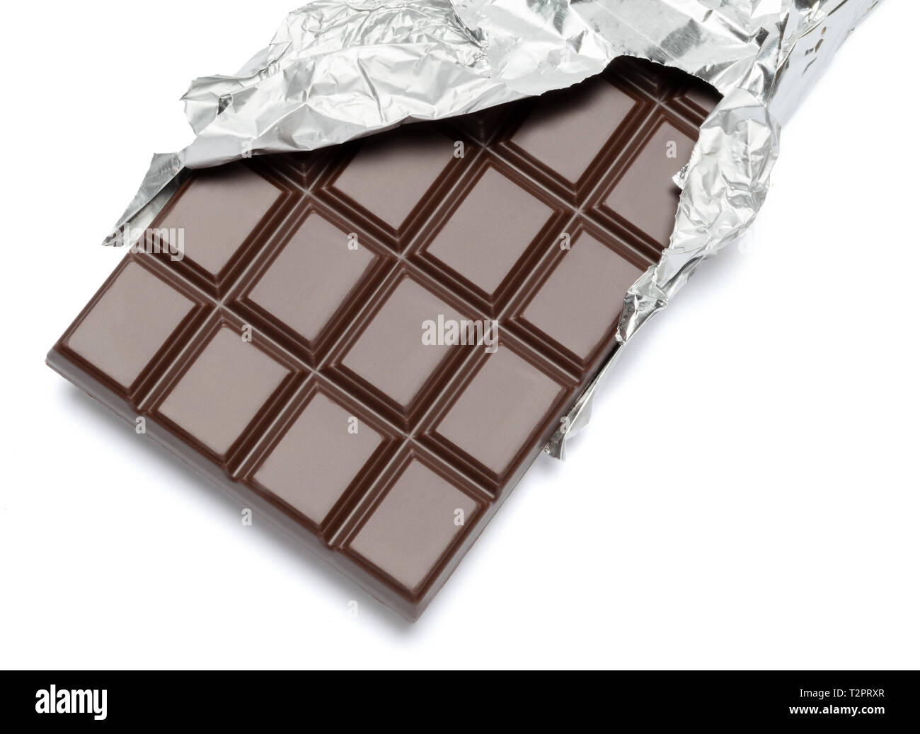 dark organic chocolate bar isolated white background with clipping path ...