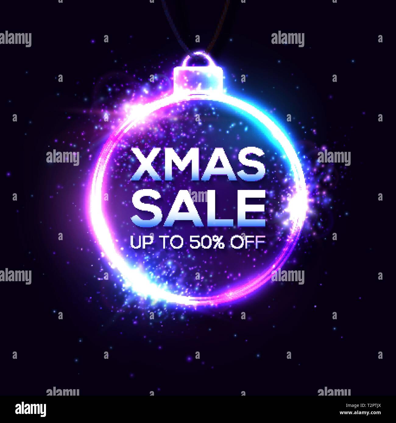 Christmas sale background. Xmas discount banner design on dark backdrop ...