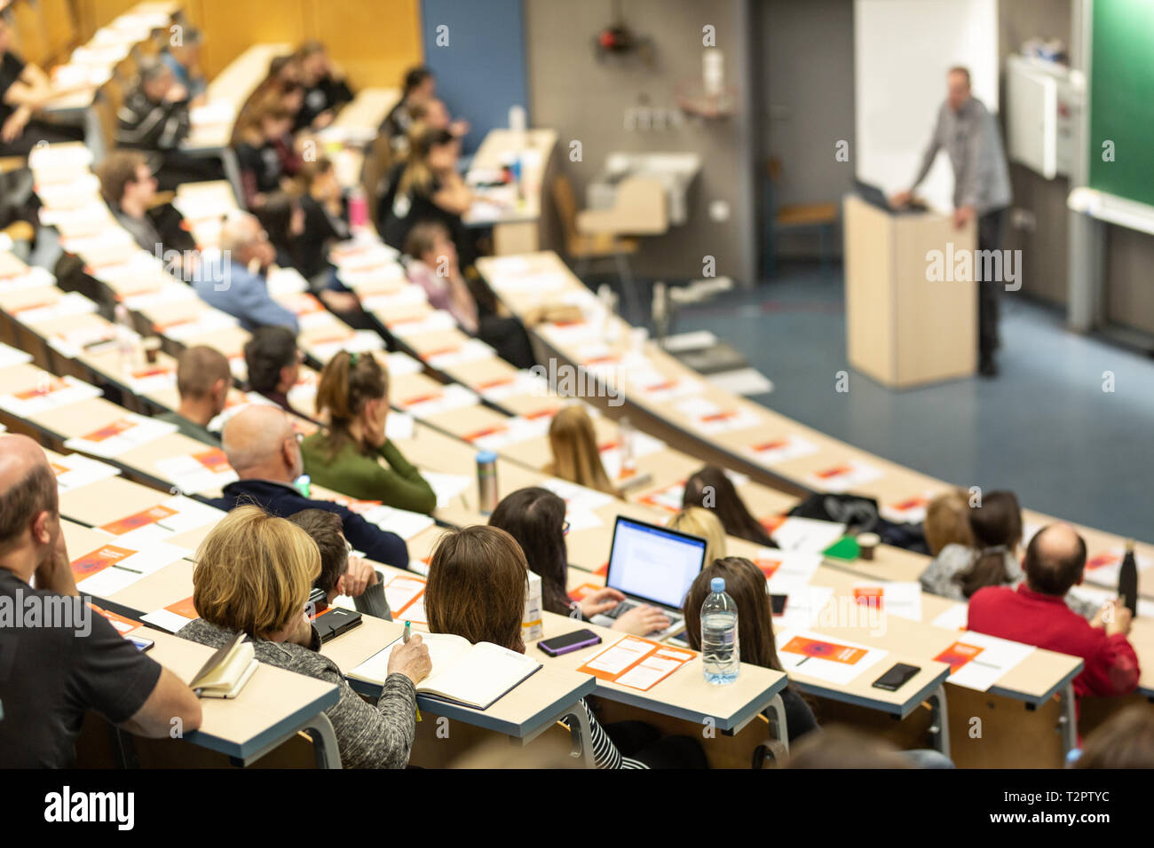 Conference and Presentation. Audience at the conference hall. Business ...