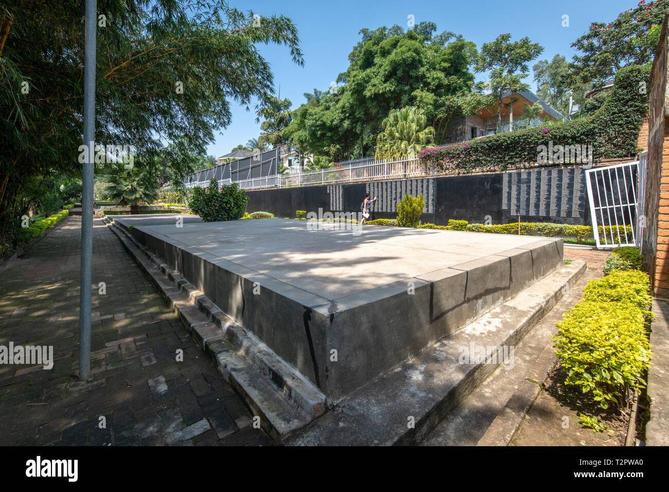 Mass graves outside of the Kigali Genocide Memorial, Kigali, Rwanda and ...
