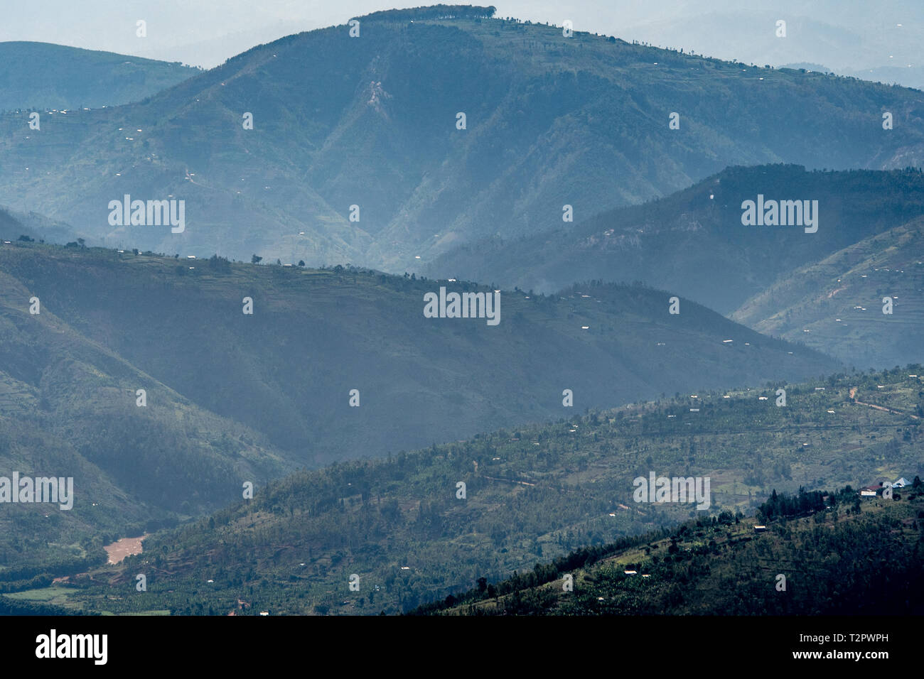 Countryside and rolling hills in northwest Rwanda Stock Photo - Alamy