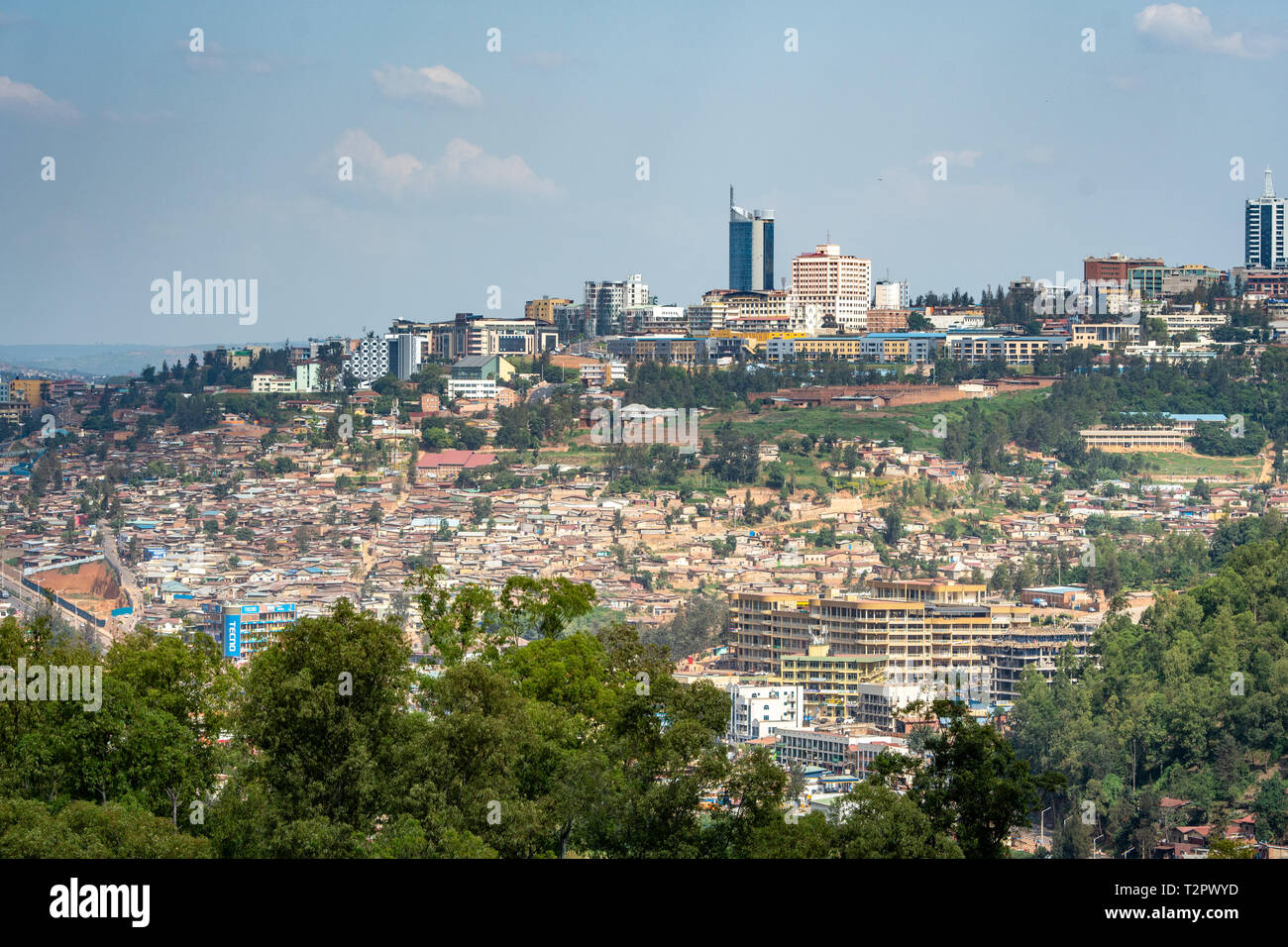 Cityscape of downtown Kigali, the growing capital city of Rwanda Stock ...