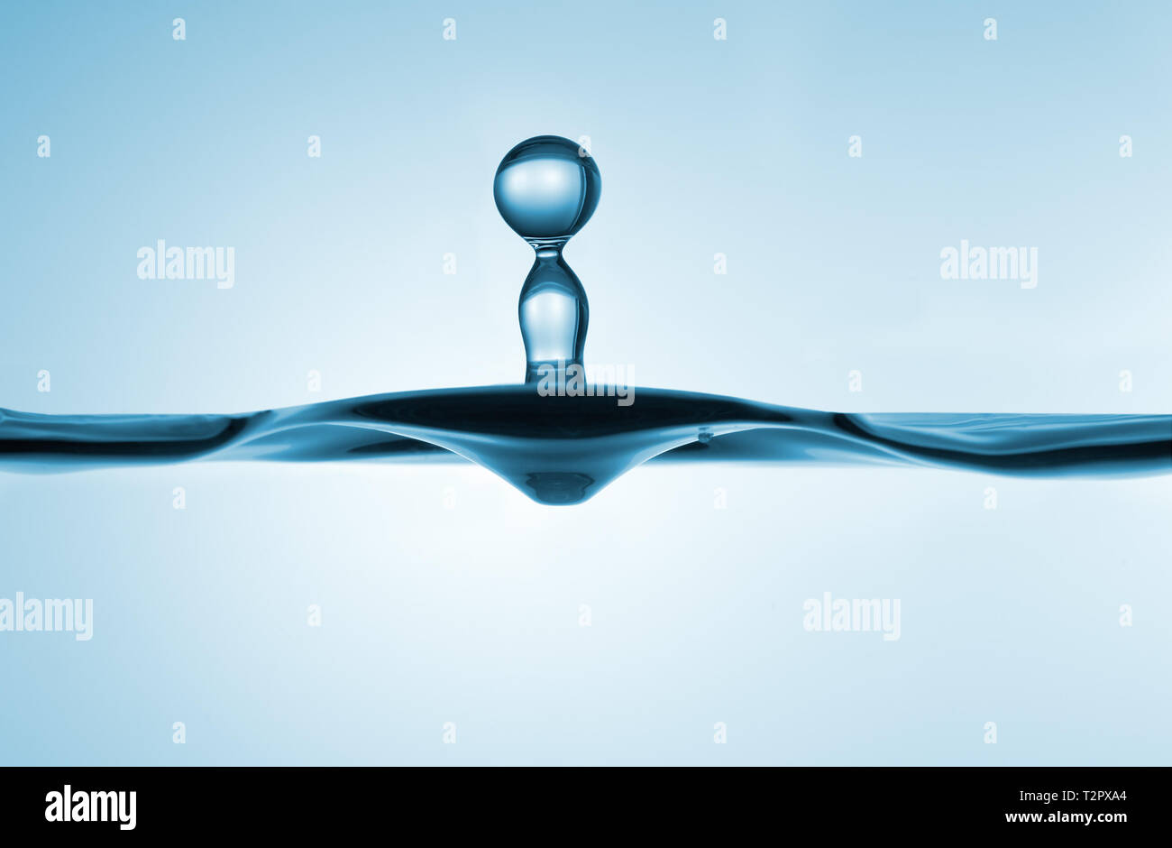 Falling drop of water. View through glass Stock Photo - Alamy