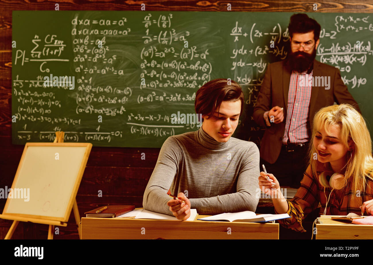 International student making individual online testing and writing ...