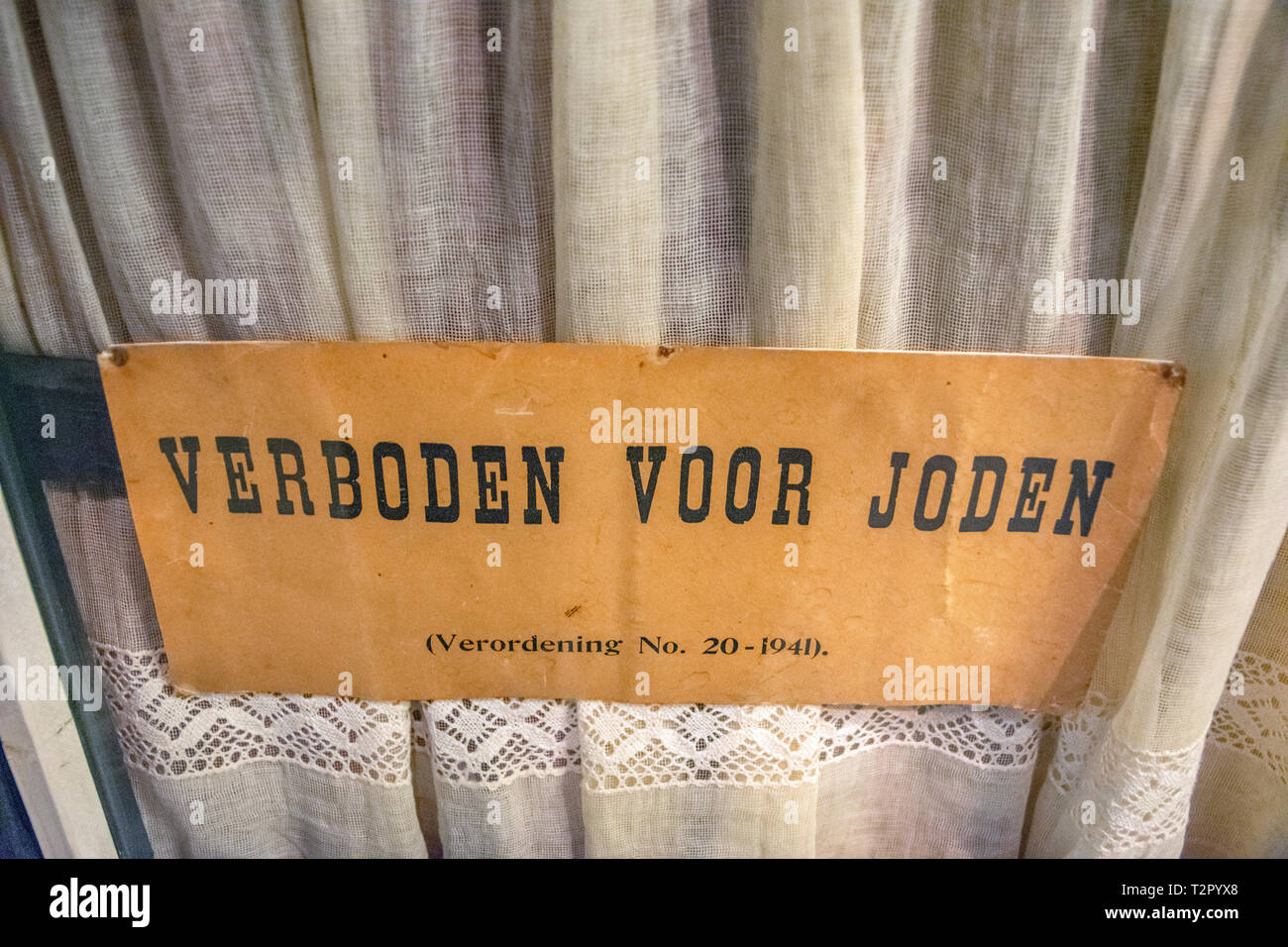 Historical Sign Forbidden For Jews At The Holocaust Museum At Amsterdam ...