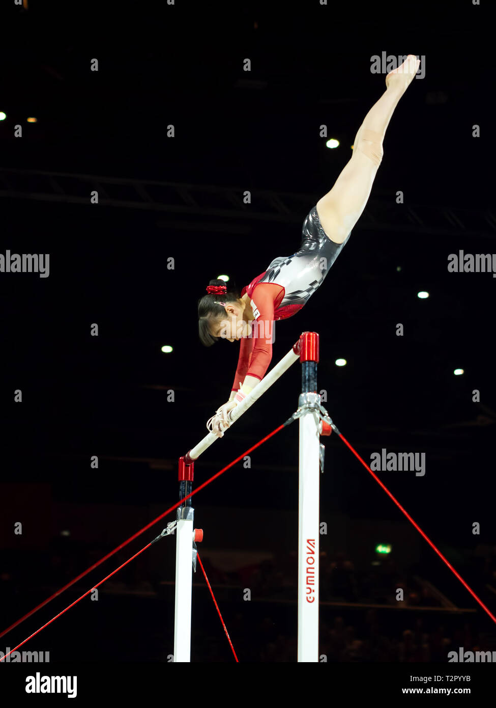 Birmingham, England, UK. 23 March, 2019. Japan's Nagi Kajita preparing ...