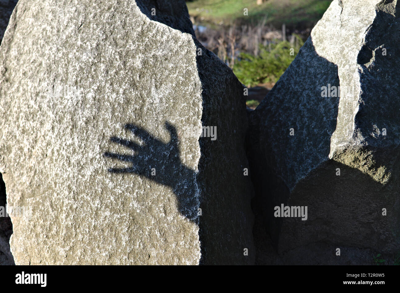Shadowplay on a rock Stock Photo - Alamy
