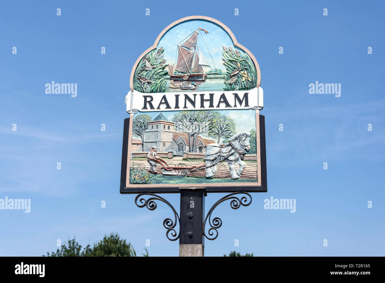 Village sign signs rainham town towns london borough of havering hi-res ...