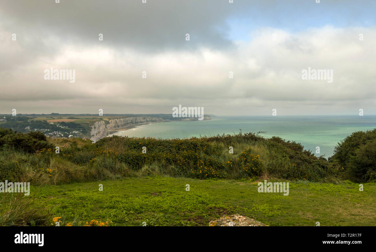 Landscape near Fecamp on the coast of English Channel in Normady ...