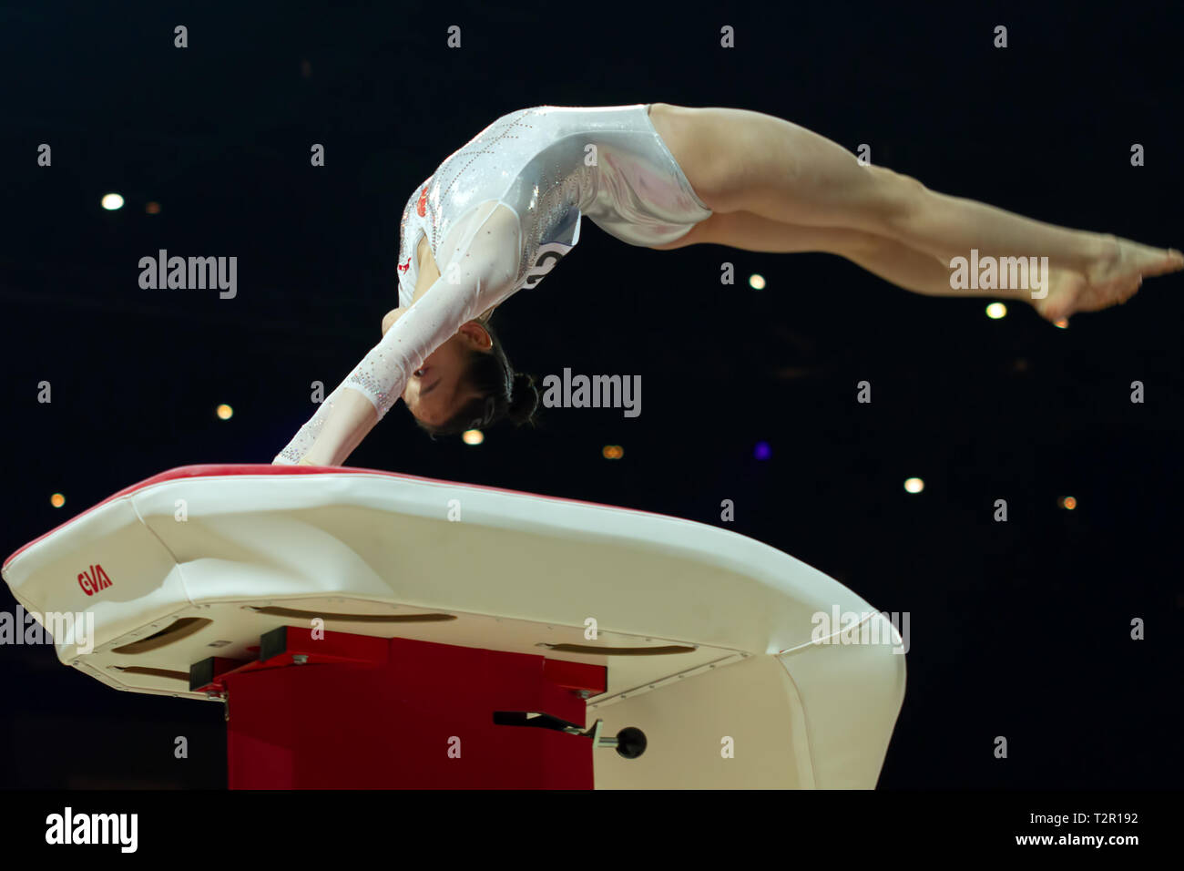 Birmingham, England, UK. 23 March, 2019. China's Jieyu Liu in action ...