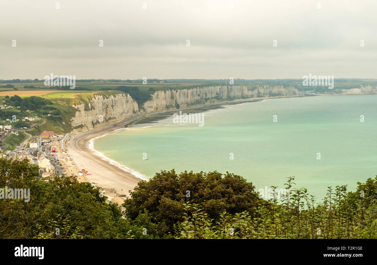 Landscape near Fecamp on the coast of English Channel in Normady ...