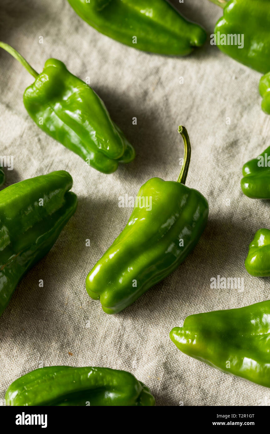 Raw Green Organic Spicy Gypsy Peppers Ready to Cook Stock Photo - Alamy